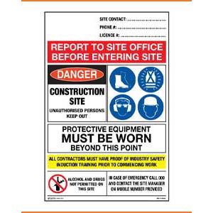 Construction Multi Site Safety Signs - 900x600mm at SafePak Workwear ...