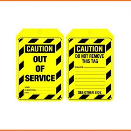 Caution Out of Service Lockout Cardstock Tags - Pk/100 at SafePak ...